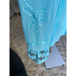 raya sun | Dresses | Raya Sun Bathing Suit Cover Dress Aqua Blue Palm ...